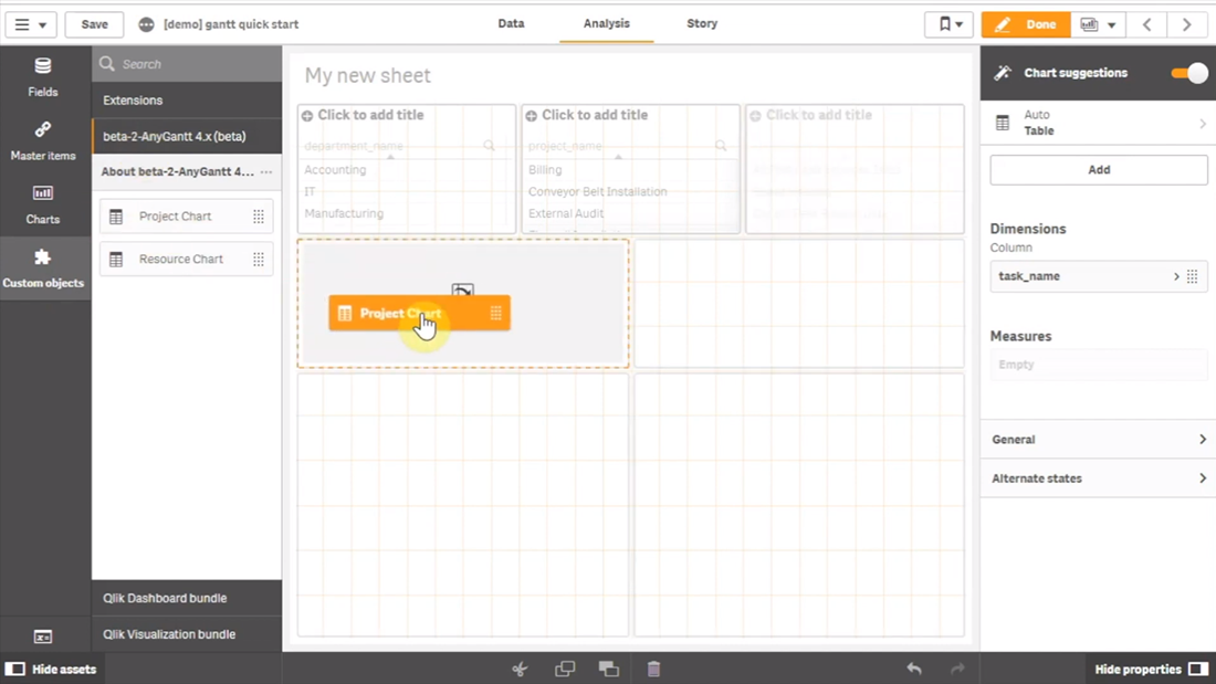 Create Gantt Chart In Qlik Sense Using Anygantt Extension Pm Data Viz
