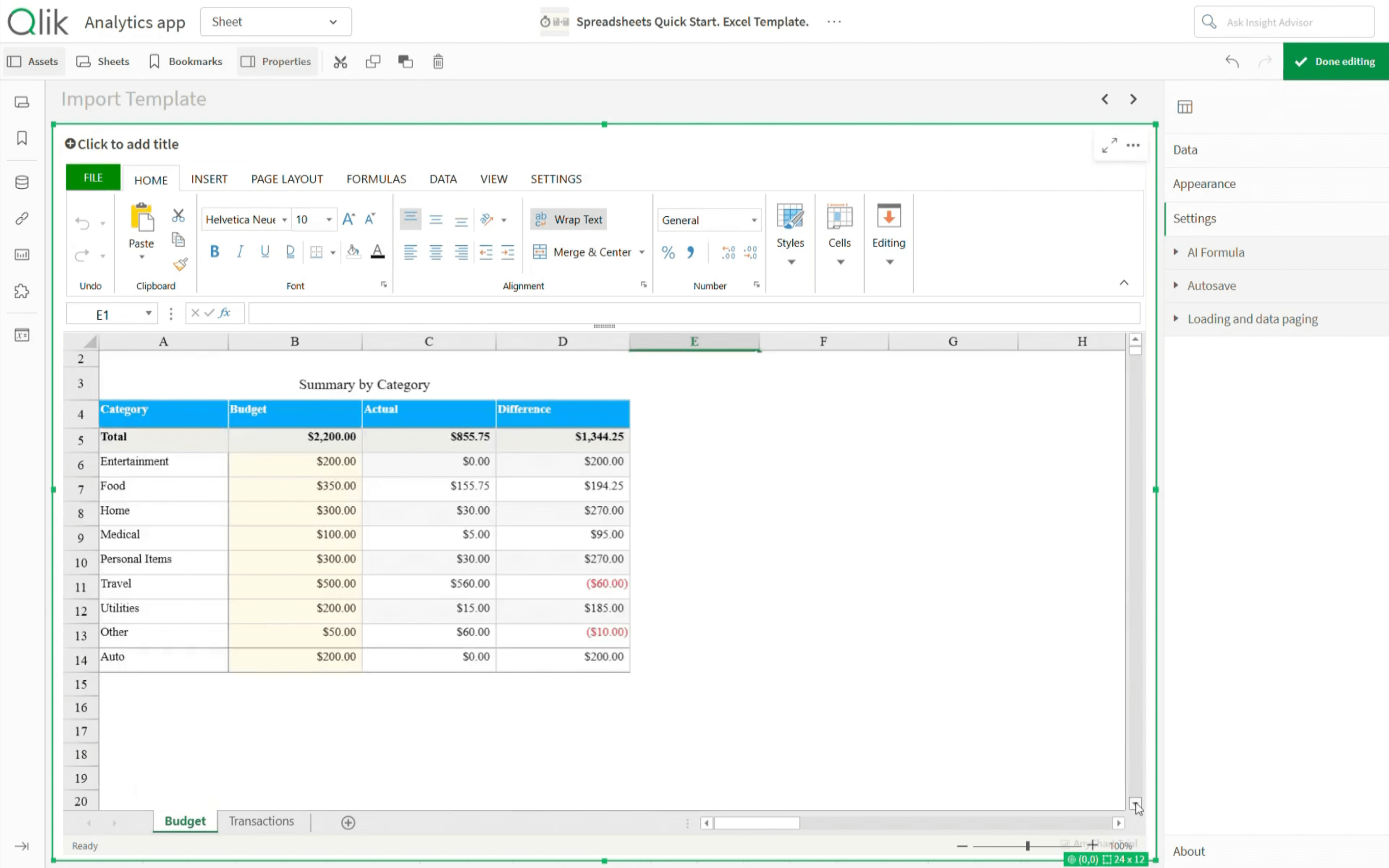 How to Import Excel Templates into Qlik Sense | Tutorial